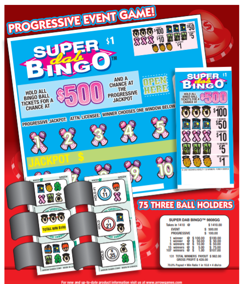 SUPER DAB BINGO / $ 500 PAYOUT – EVENT TICKET – Bazaar & Novelty